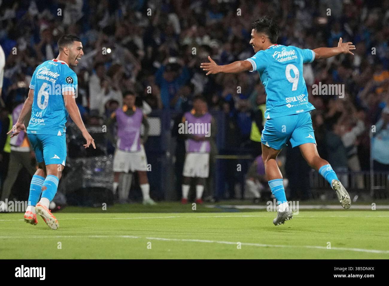 Angel Sepulveda of Mexico's Cruz Azul, right, celebrates scoring his ...