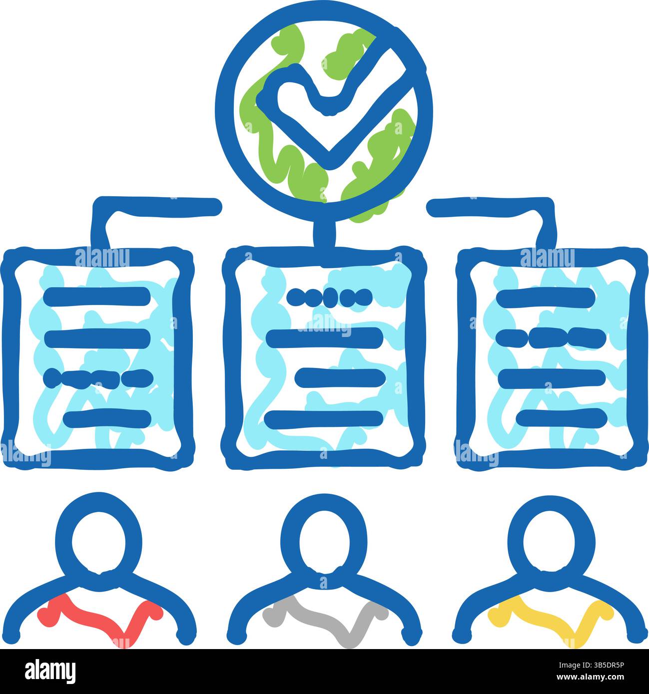 three way matching icon doodle illustration Stock Vector Image & Art ...