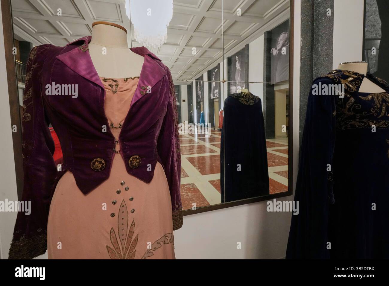 Historical costumes from Giacomo Puccini's "Tosca" opera are on display ...