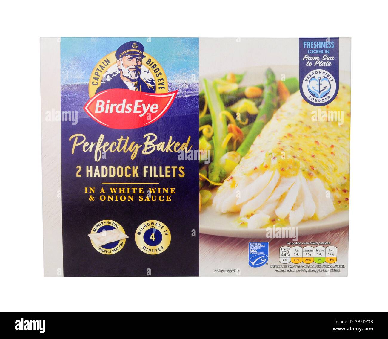 Birds Eye perfectly baked haddock fillets in a white wine and onion ...