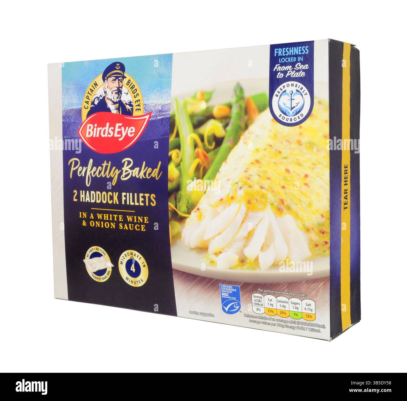 Birds Eye perfectly baked haddock fillets in a white wine and onion ...