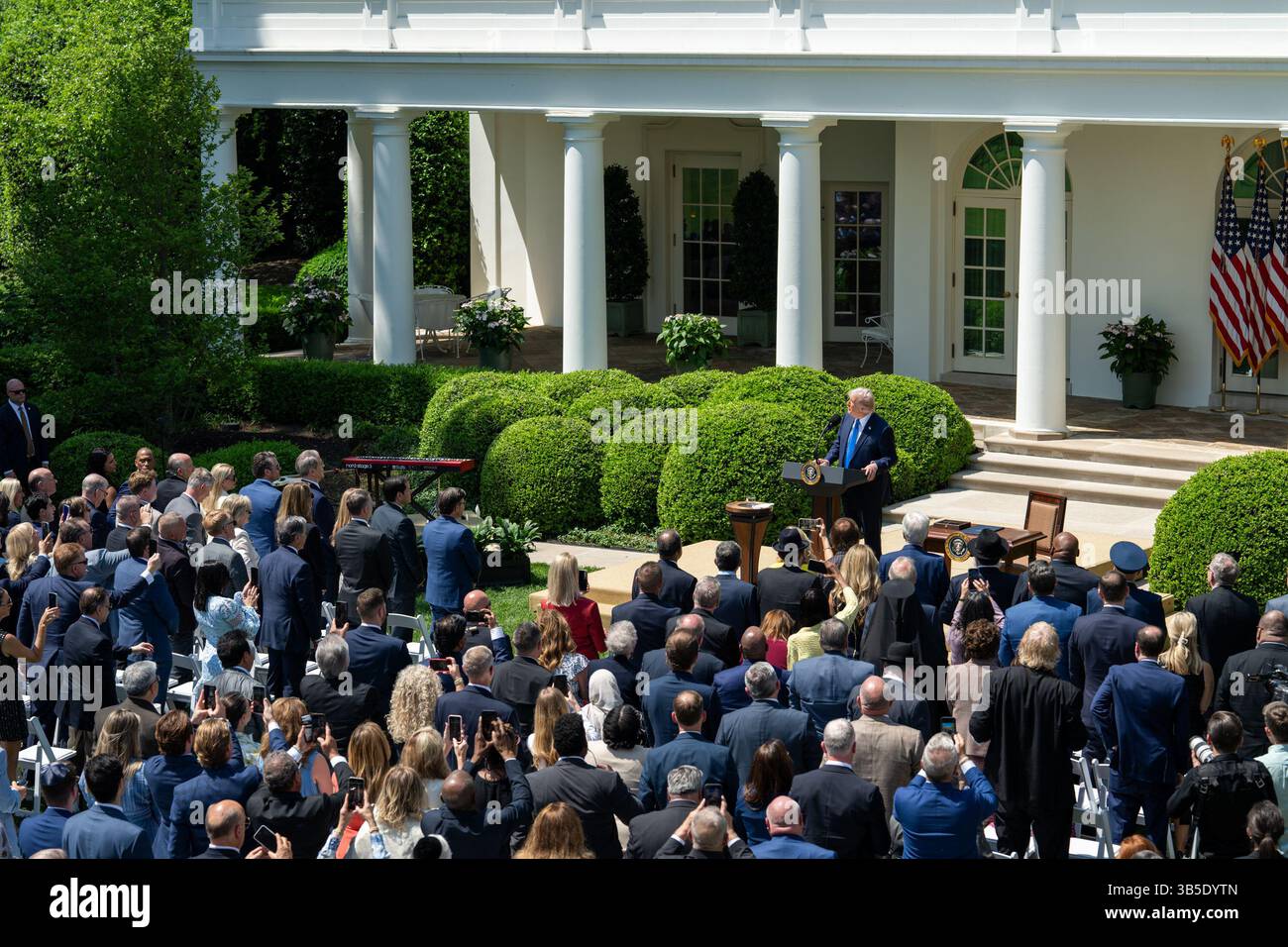 President Donald Trump delivers remarks at a National Day of Prayer ...