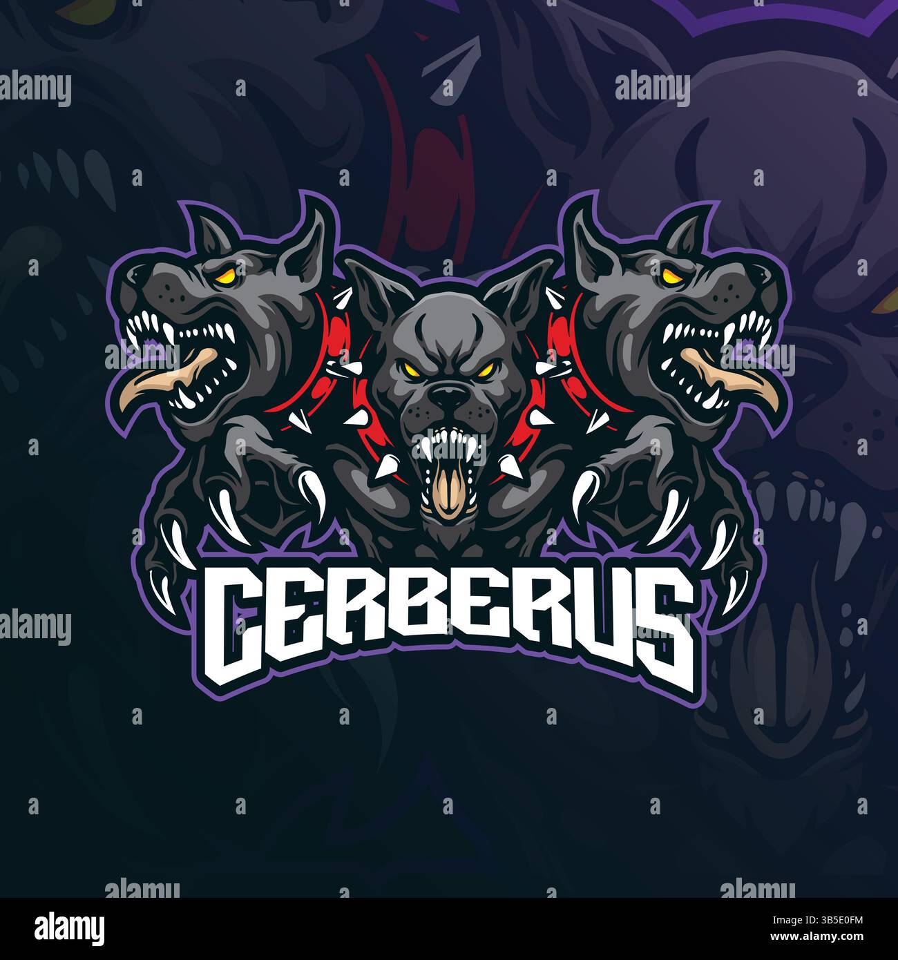 cerberus mascot logo design vector with modern illustration concept style for badge, emblem and ...