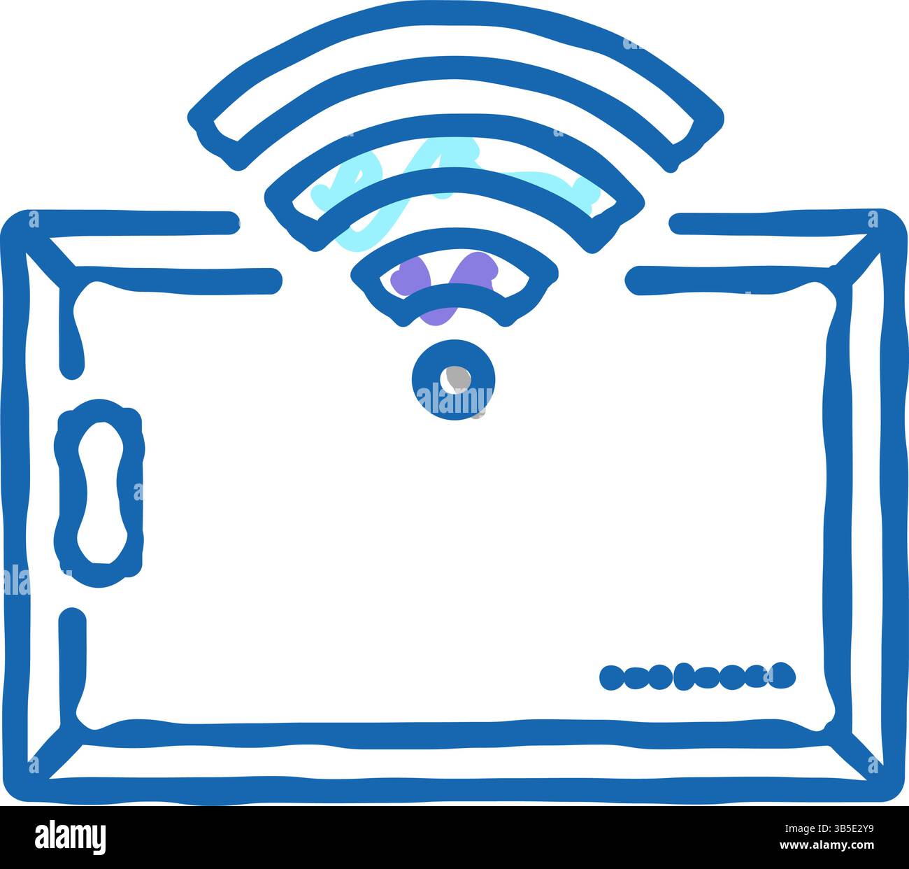 card with rfid technology wireless access icon doodle illustration ...