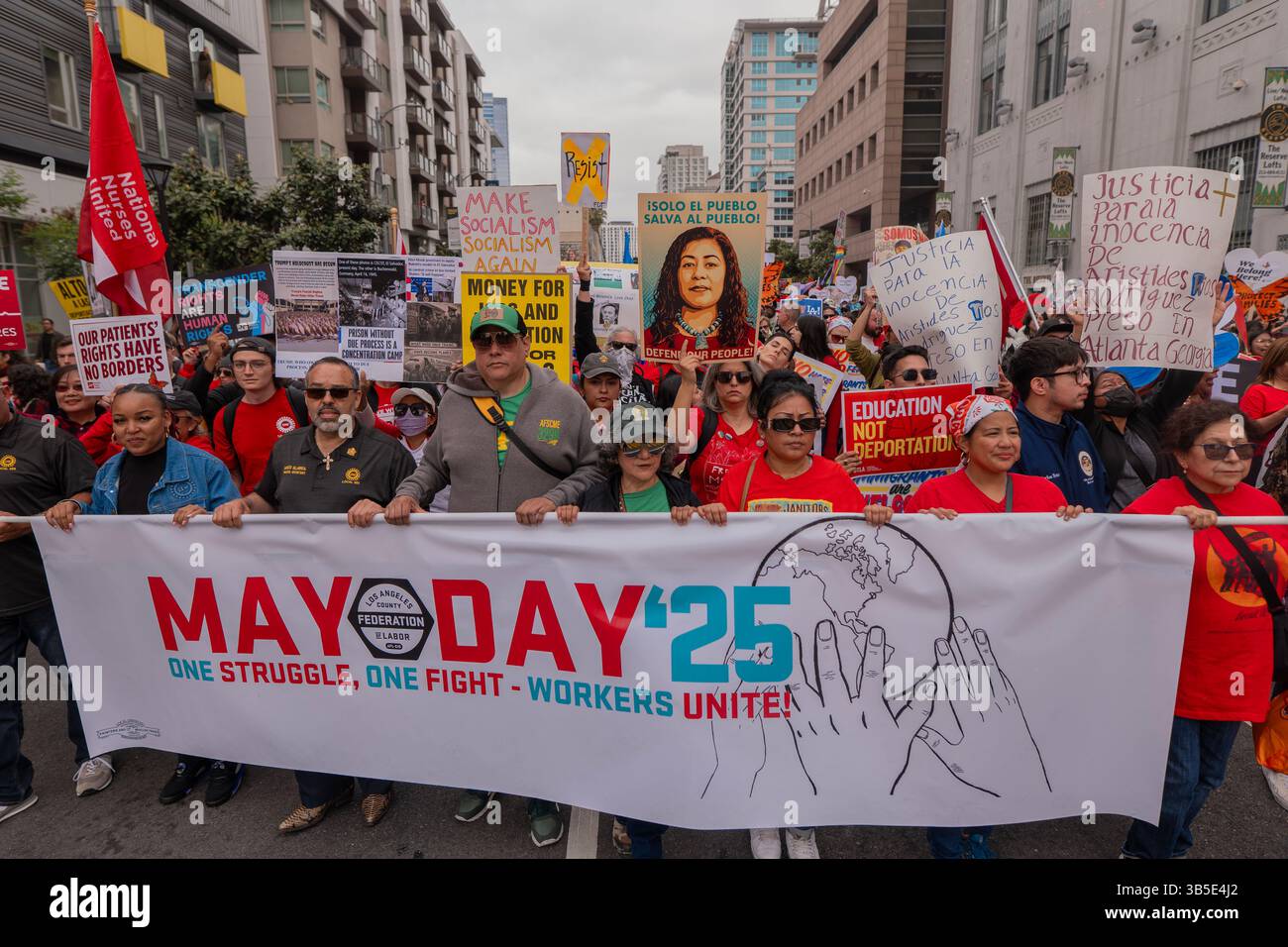 Hundreds of people marched on May Day across the United States as part ...