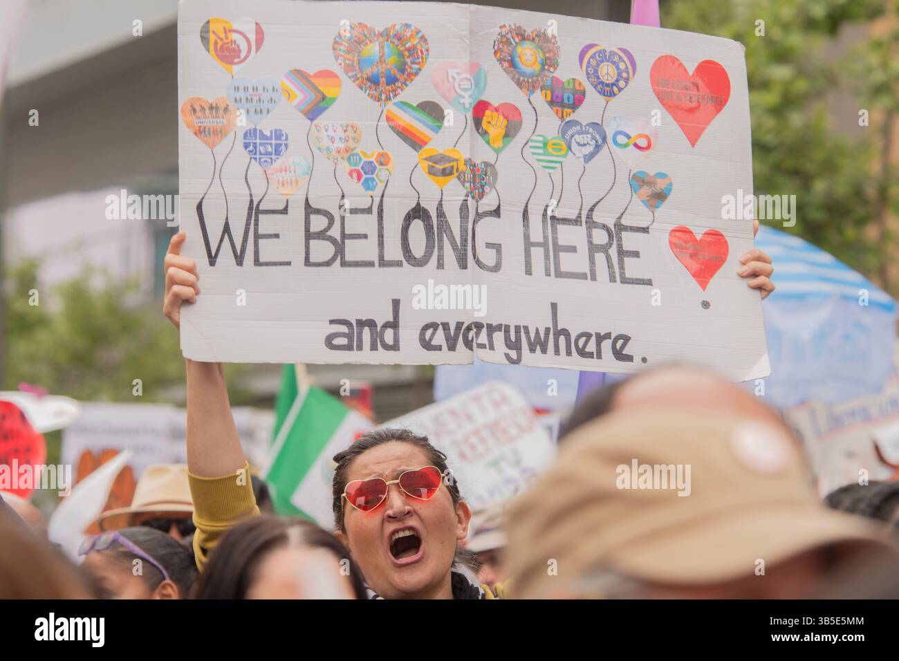 Hundreds of people marched on May Day across the United States as part ...