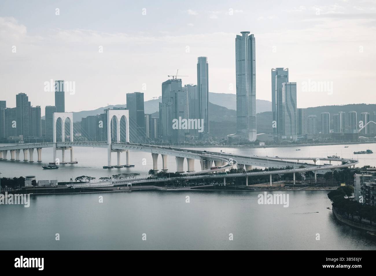 Sai Van Bridge is a cable-stayed bridge between Taipa island and Macau, China Stock Photo - Alamy