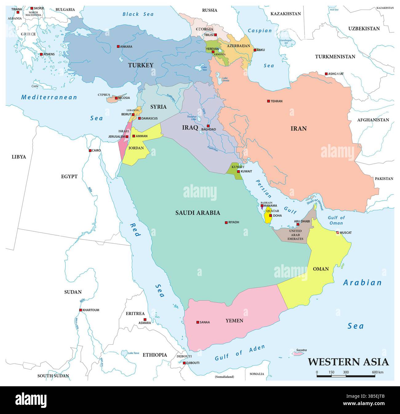 Asian country map Cut Out Stock Images & Pictures - Alamy