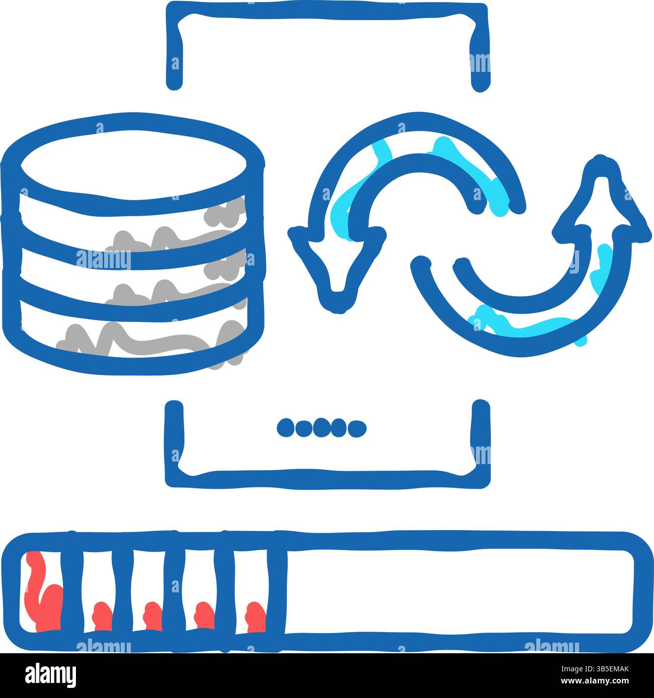 data cleaning digital processing icon doodle illustration Stock Vector ...