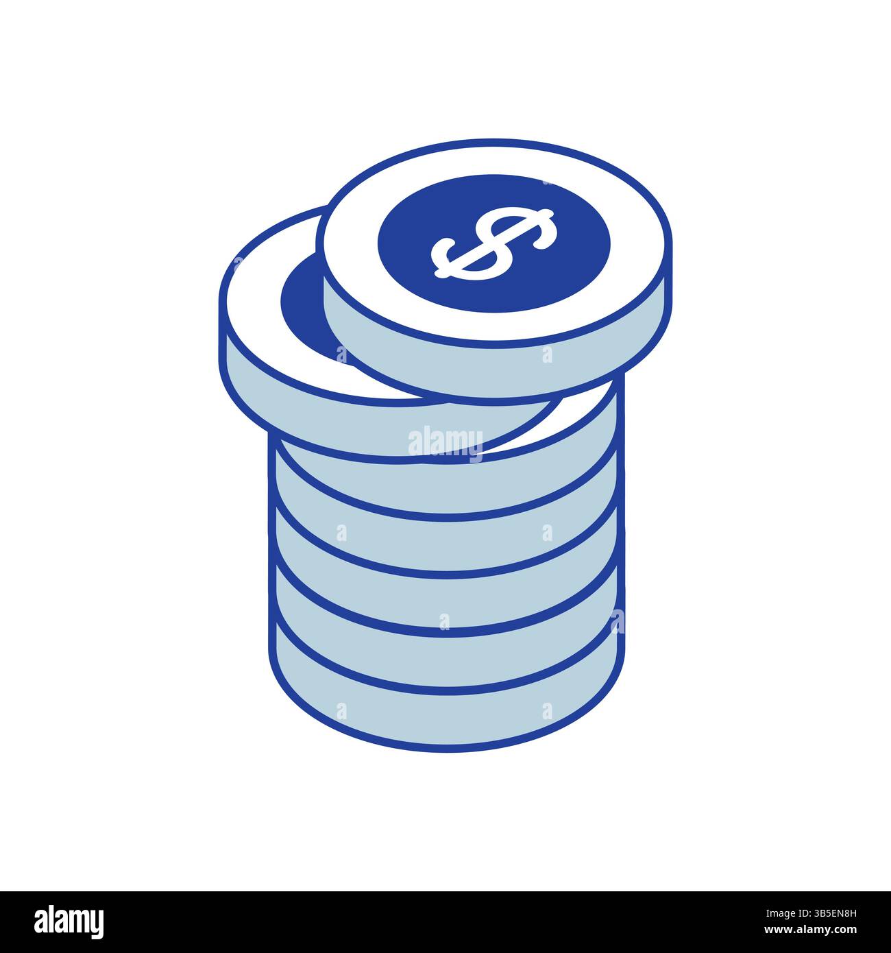 Stack of Blue Coins with Dollar Sign Icon Stock Vector Image & Art - Alamy