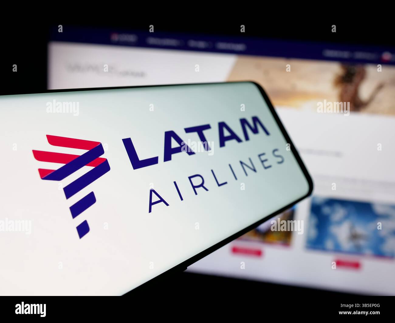 Germany. 2nd Apr, 2025. In this photo illustration, a smartphone with the logo of airline ...