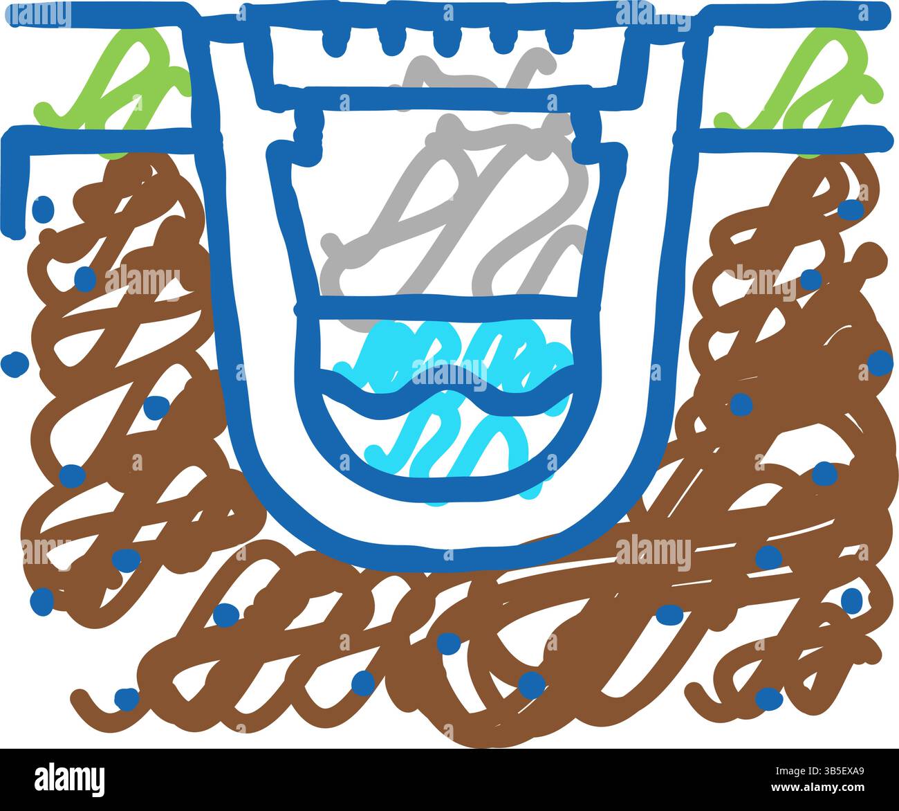 construction of drainage system icon doodle illustration Stock Vector ...