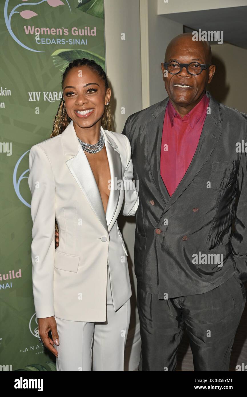 Beverly Hills, CA USA - May 1, 2025: Nischelle Turner, Samuel L Jackson ...