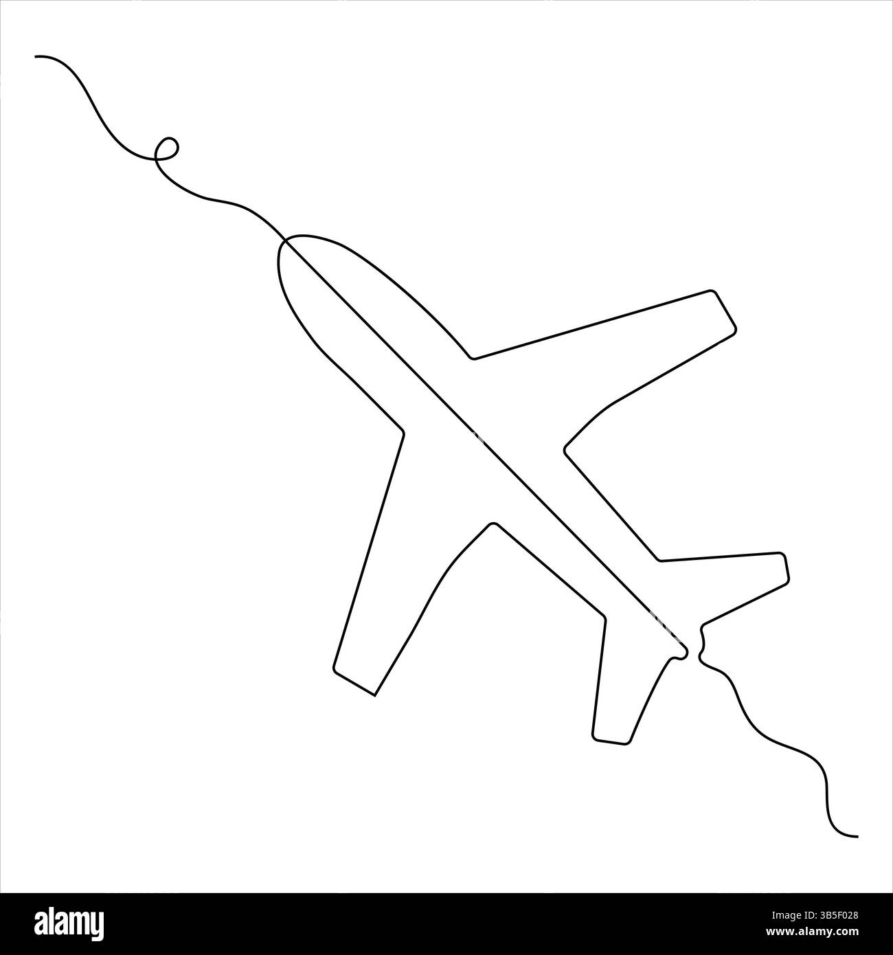 Continuous single line drawing of flying up airplane path Concept of ...