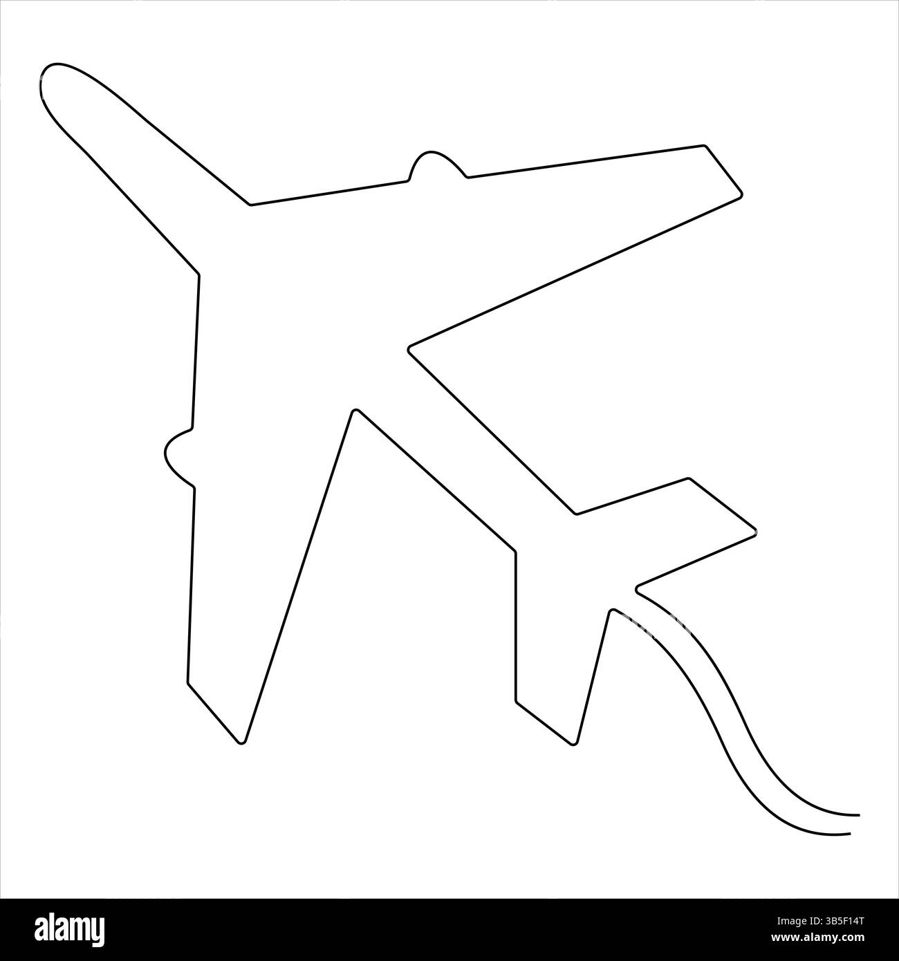 Continuous single line drawing of flying up airplane path Concept of ...