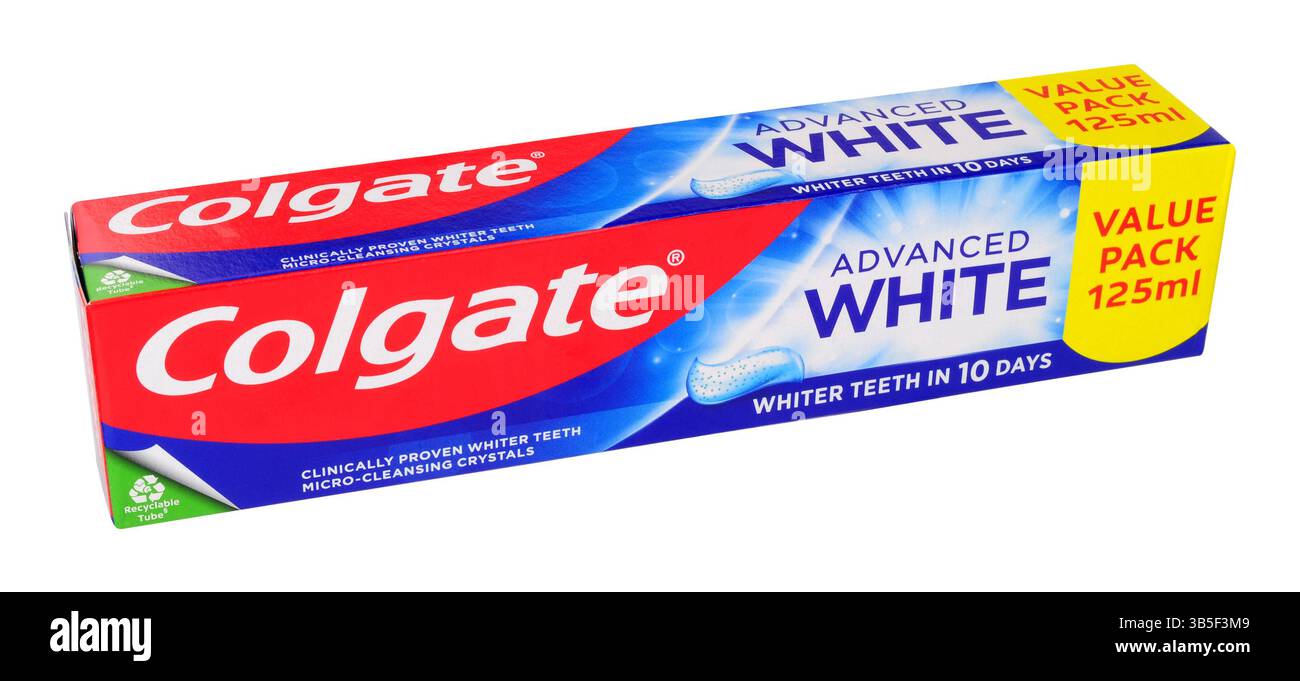Colgate advanced white toothpaste in a 125ml value pack Stock Photo - Alamy