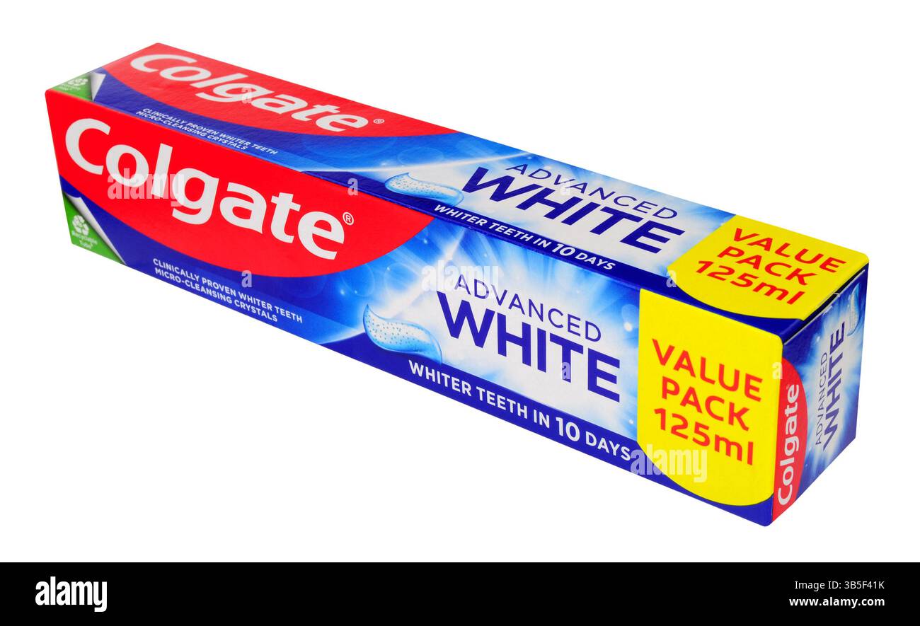 Colgate advanced white toothpaste in a 125ml value pack Stock Photo - Alamy