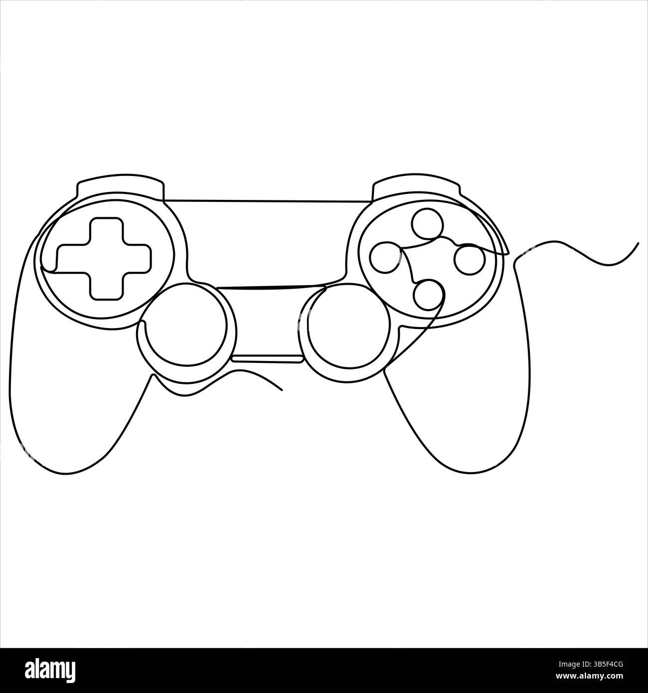 Single line continuous drawing of game controller joysticks or gamepads line art vector ...