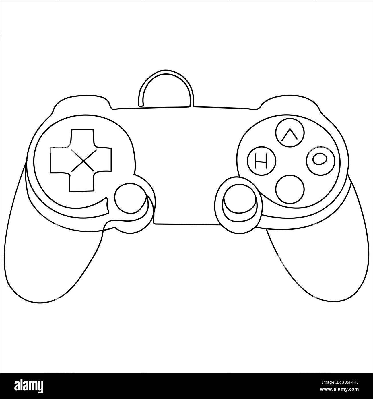 Single line continuous drawing of game controller joysticks or gamepads line art vector ...