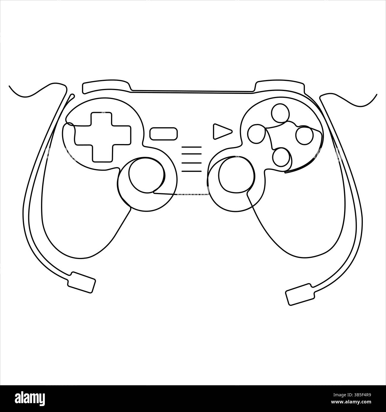 Single Line Continuous Drawing Of Game Controller Joysticks Or Gamepads Line Art Vector