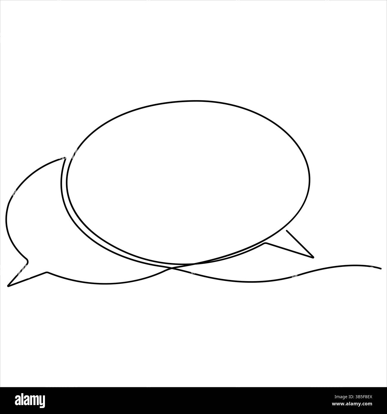 Continuous speech bubble single line art drawing dialogue speech bubble border vector ...
