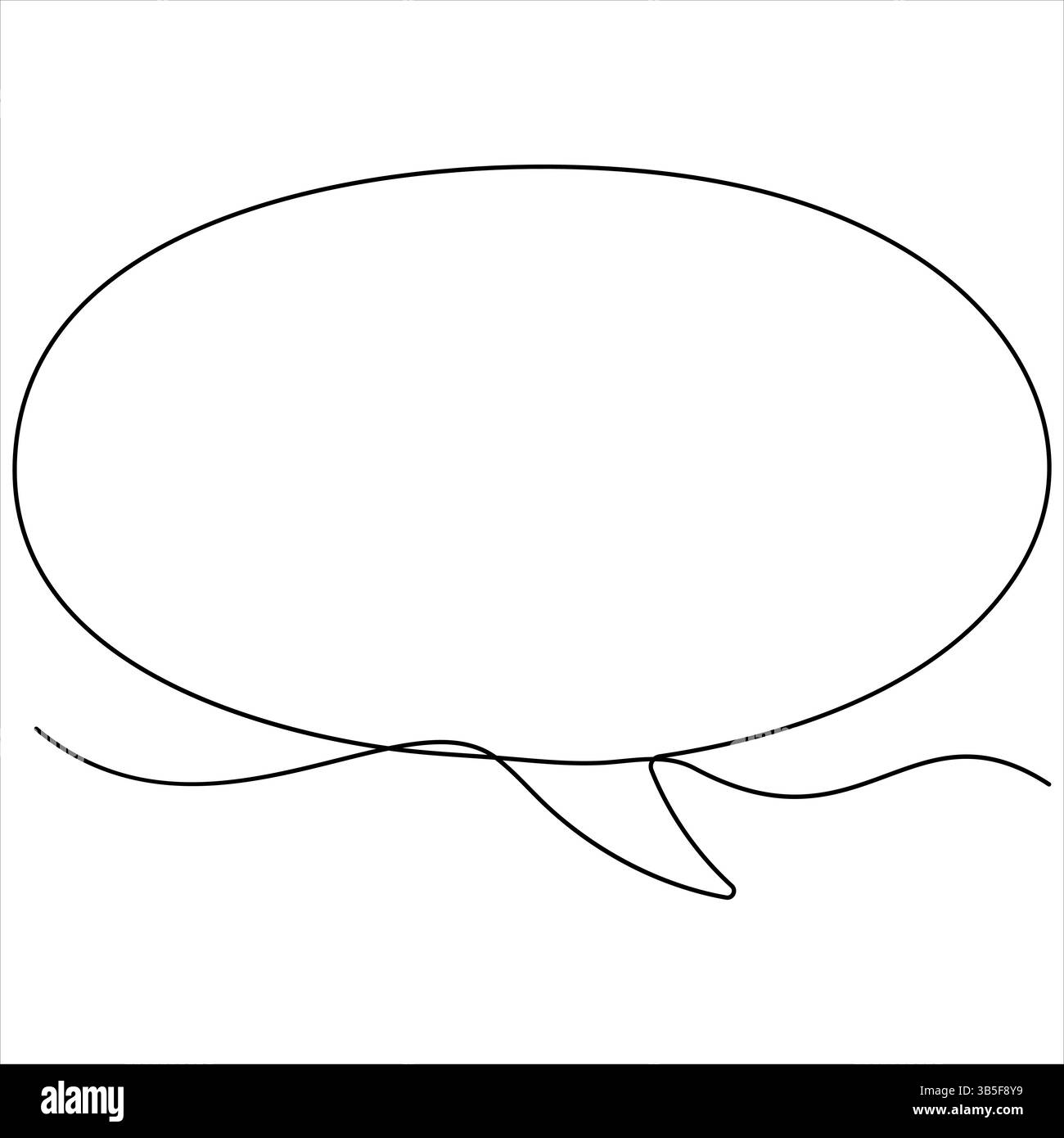 Continuous speech bubble single line art drawing dialogue speech bubble ...