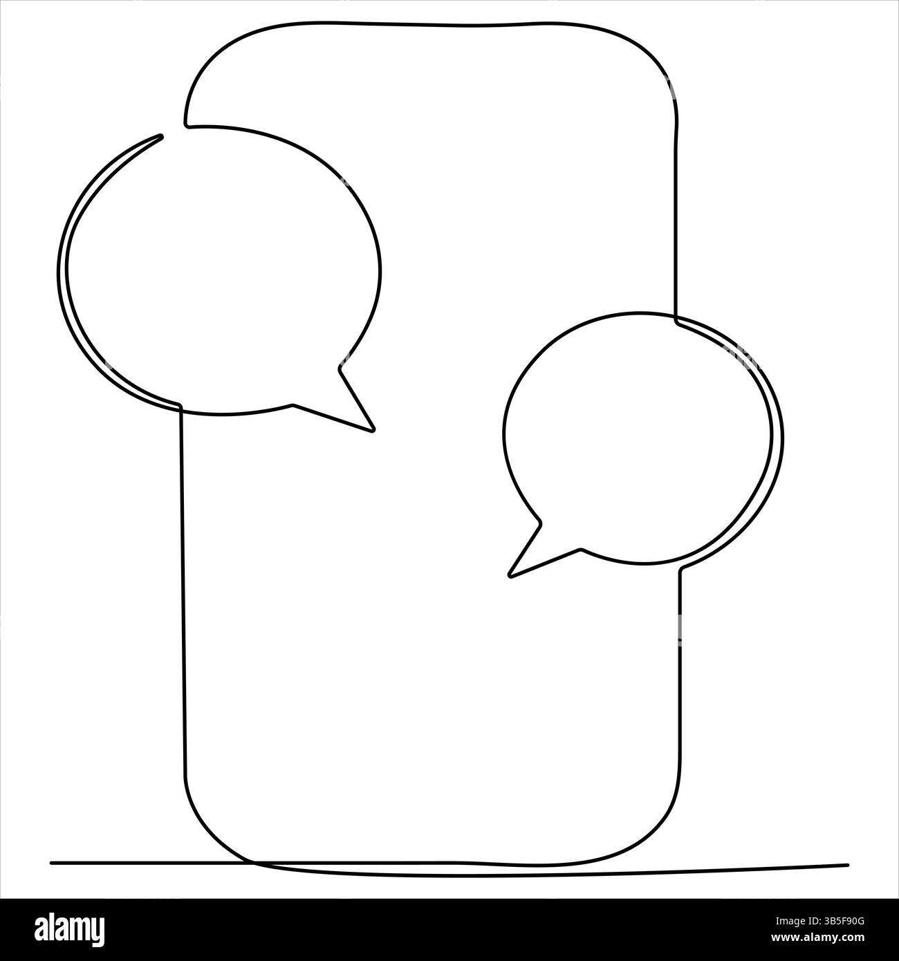 Continuous speech bubble single line art drawing dialogue speech bubble border vector ...