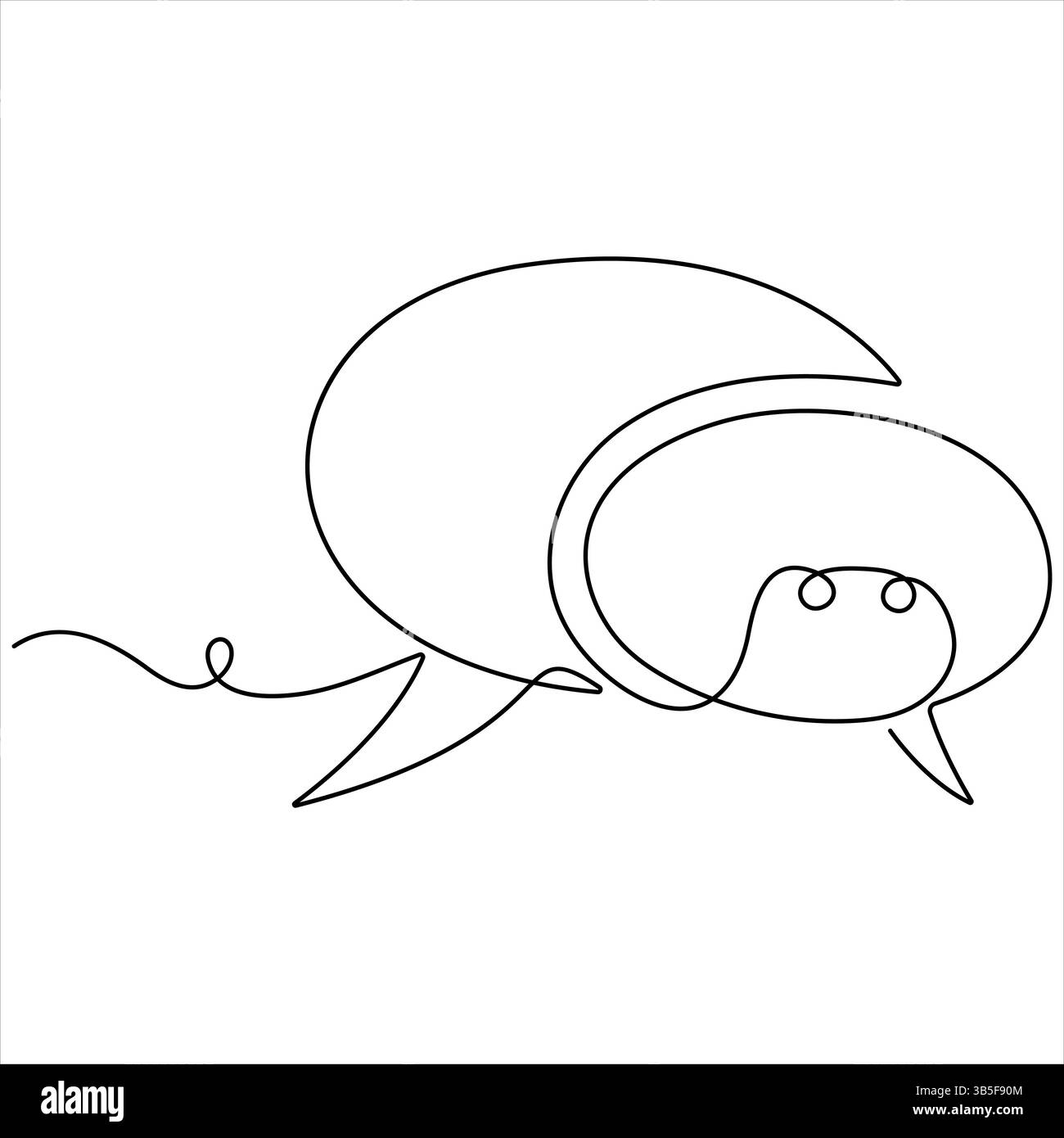 Continuous speech bubble single line art drawing dialogue speech bubble border vector ...