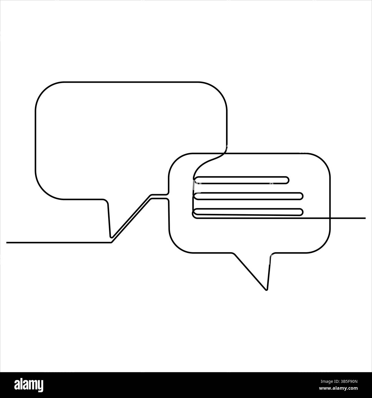 Continuous speech bubble single line art drawing dialogue speech bubble border vector ...
