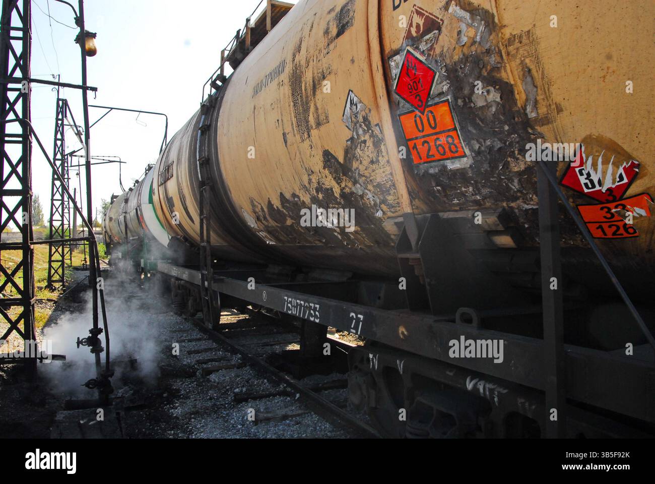 Railway crossing and station for passenger and freight trains Stock ...