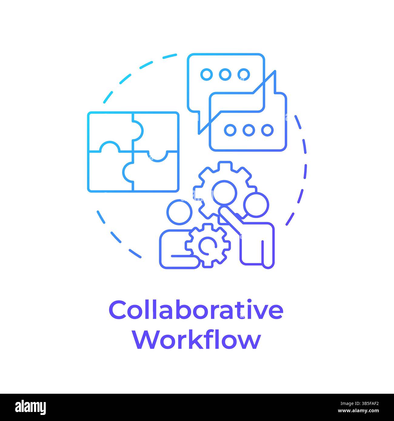 Collaborative workflow blue gradient concept icon Stock Vector Image & Art - Alamy
