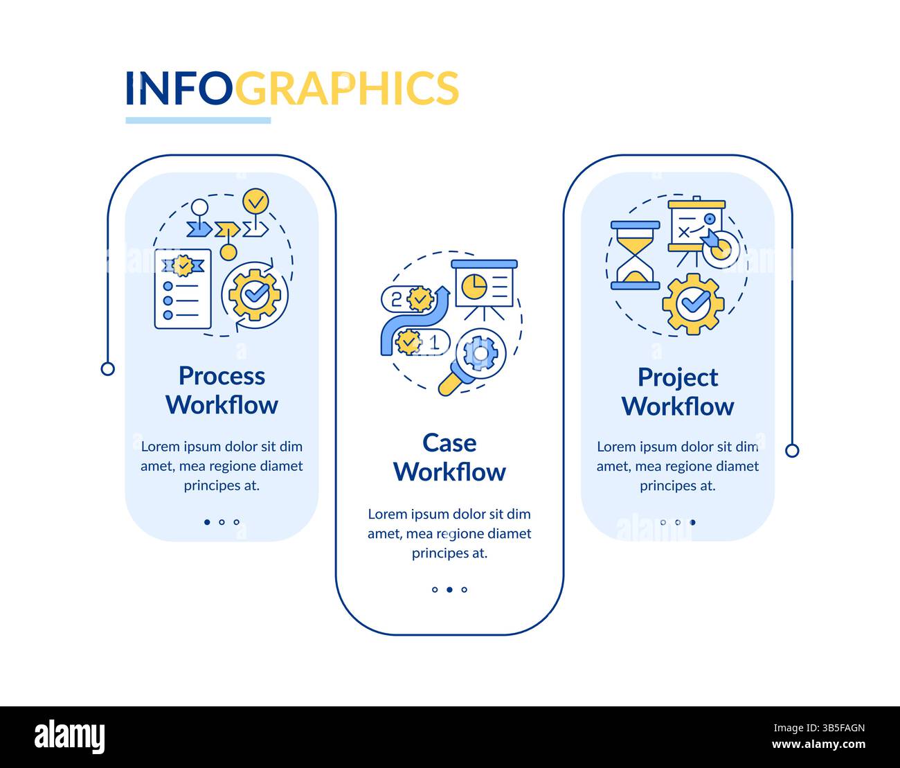 Workflow different types rectangle infographic vector Stock Vector ...