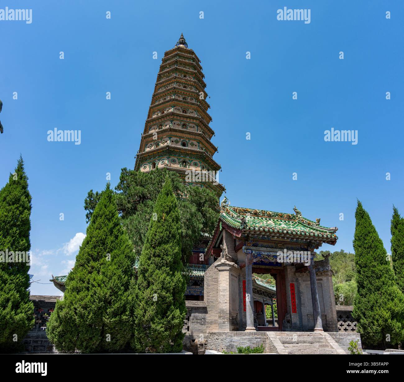 Shanxi Linfen Guangsheng Temple Glazed Pagoda, China Ancient Architecture Tourist Attractions ...
