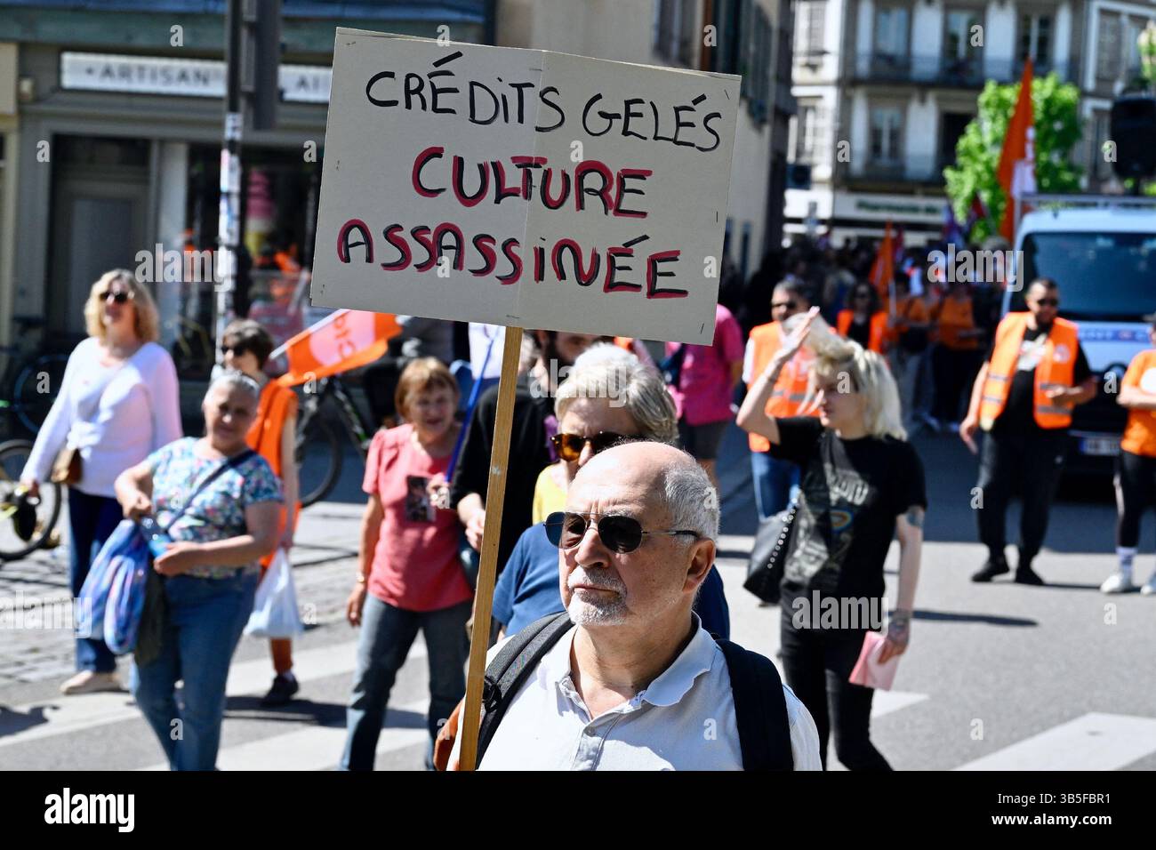 Strasbourg, France. 01st May, 2025. 4,000 people took to the streets of ...