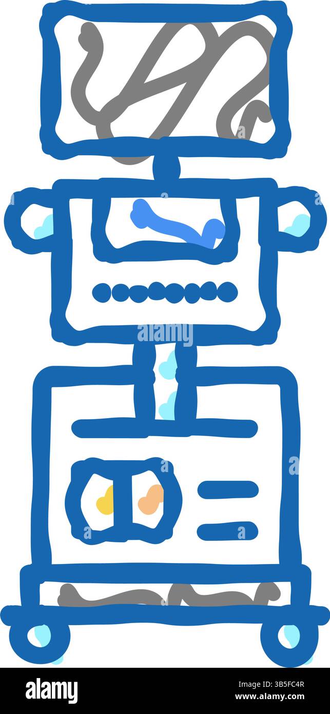 medical ultrasound scanner radiology icon doodle illustration Stock ...