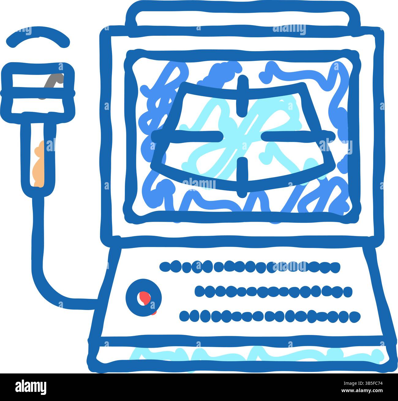ultrasound radiology computer icon doodle illustration Stock Vector ...