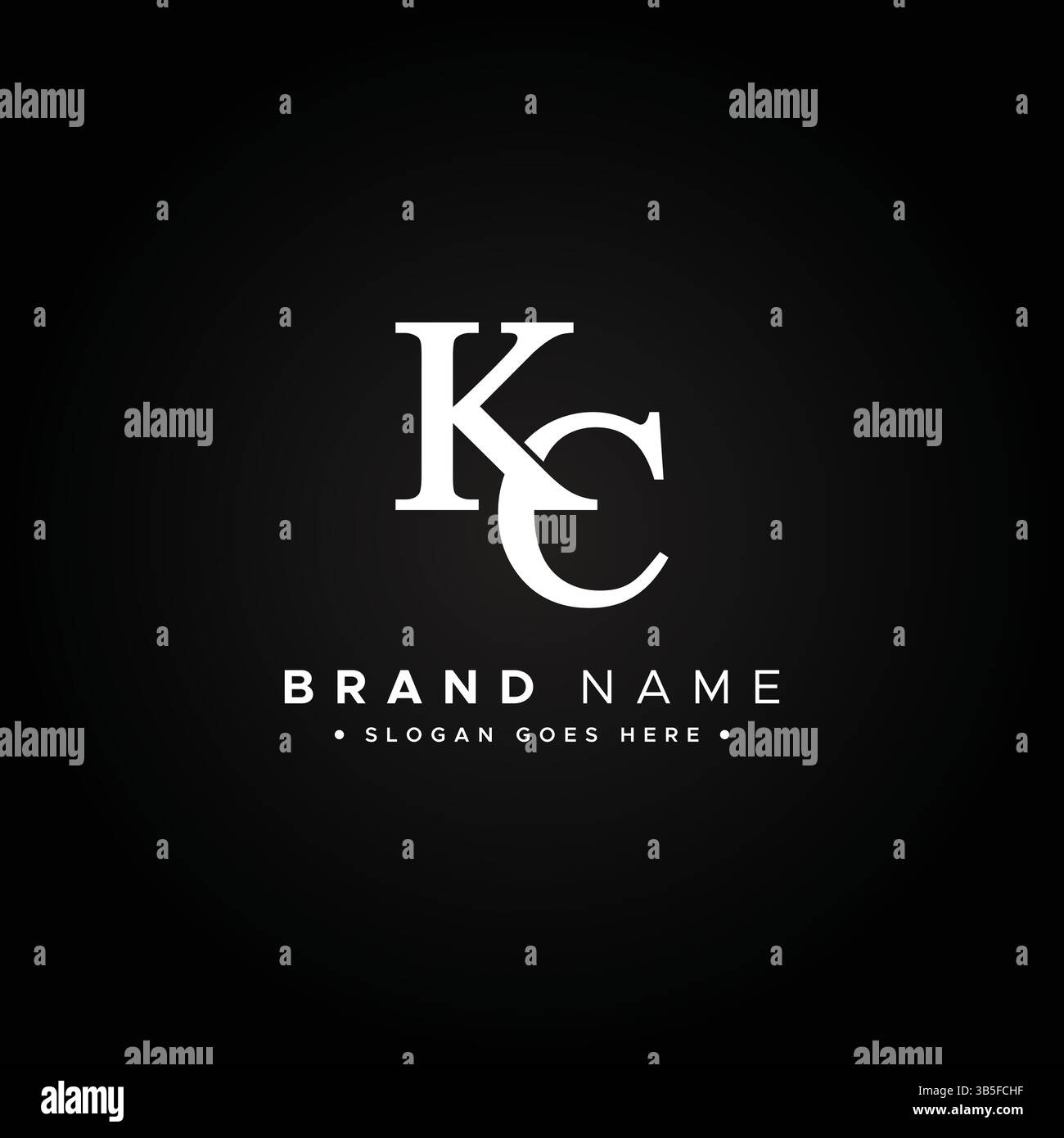 Creative Monogram for Initial Letter KC Logo - Minimal Vector Logo Template for alphabet K & C ...