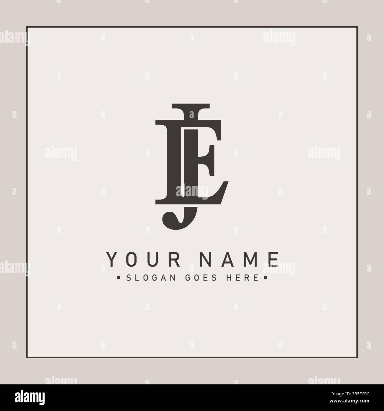 Abstract Letter JE or EJ Logo - Initial Monogram Template for Alphabet ...