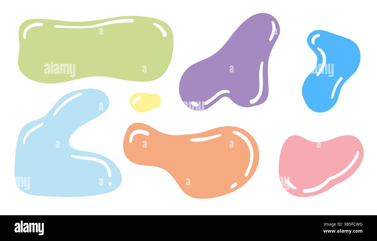 Liquid abstract organic blob shapes. Flat vector illustration featuring ...