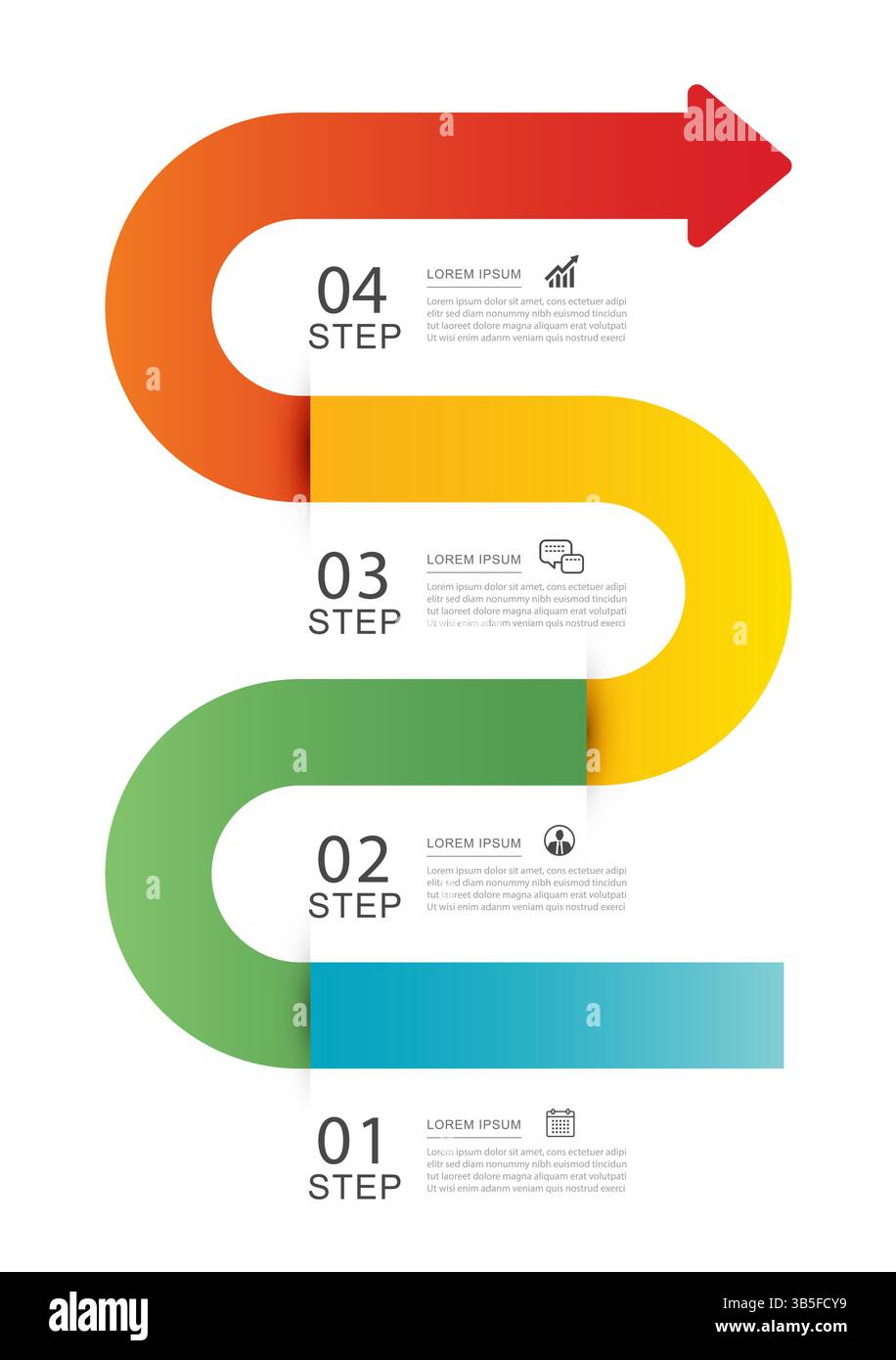 Infographics arrow symbol timeline business steps to success Stock ...
