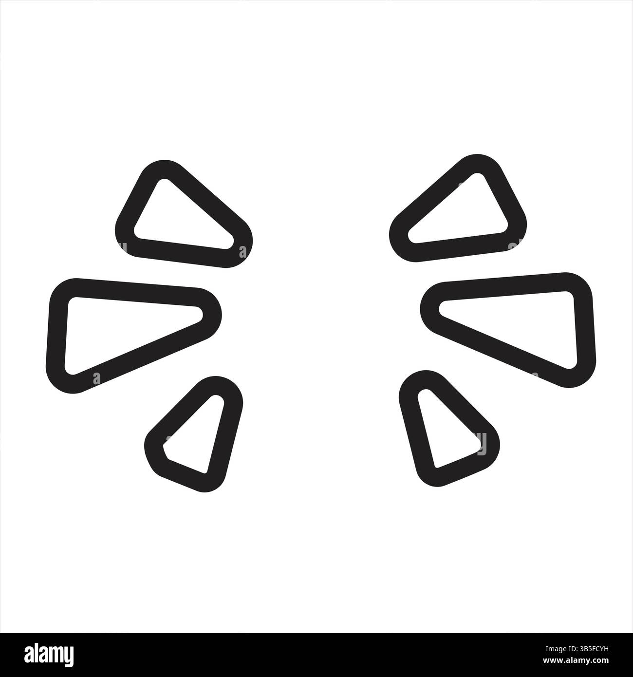 Symmetrical Rounded Triangle Explosion Vector Graphic Stock Vector ...