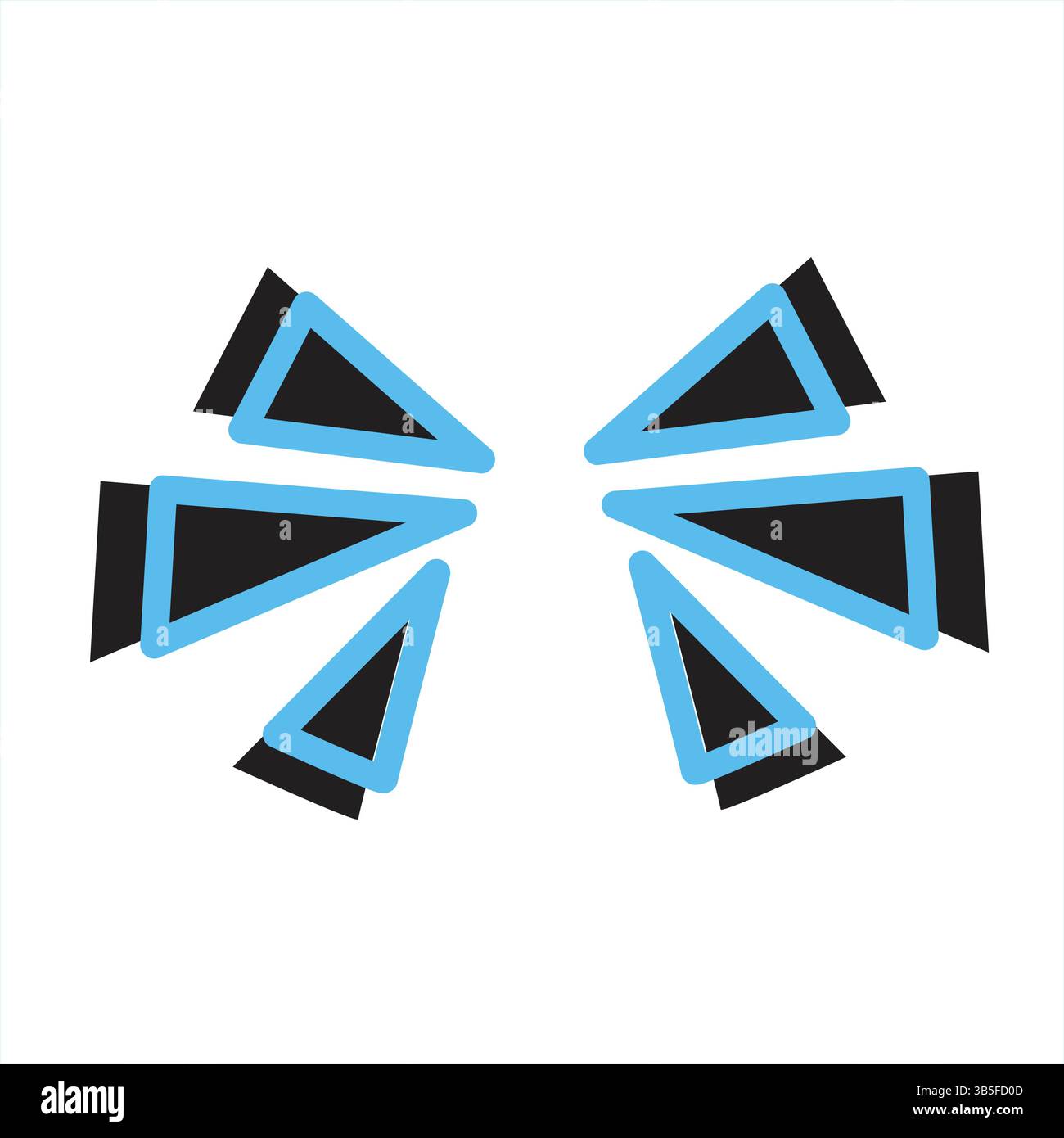 Dynamic Black Triangles with Blue Stroke Vector Design Stock Vector ...