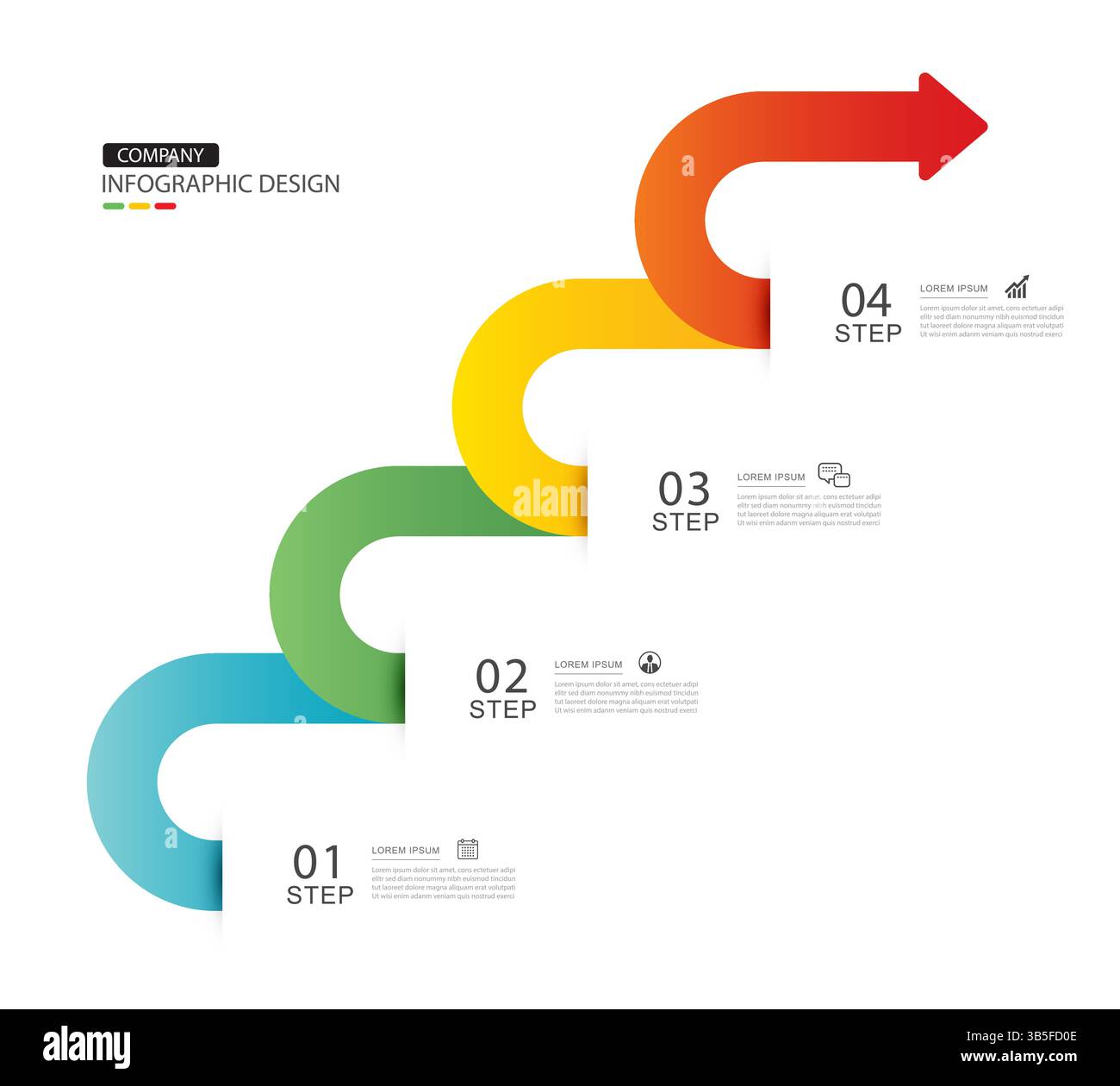 Infographics arrow symbol timeline business steps to success Stock ...