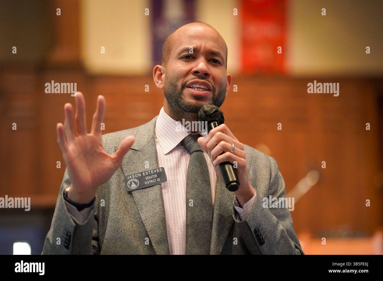Georgia State Senator Jason Esteves speaks onstage during The People's ...