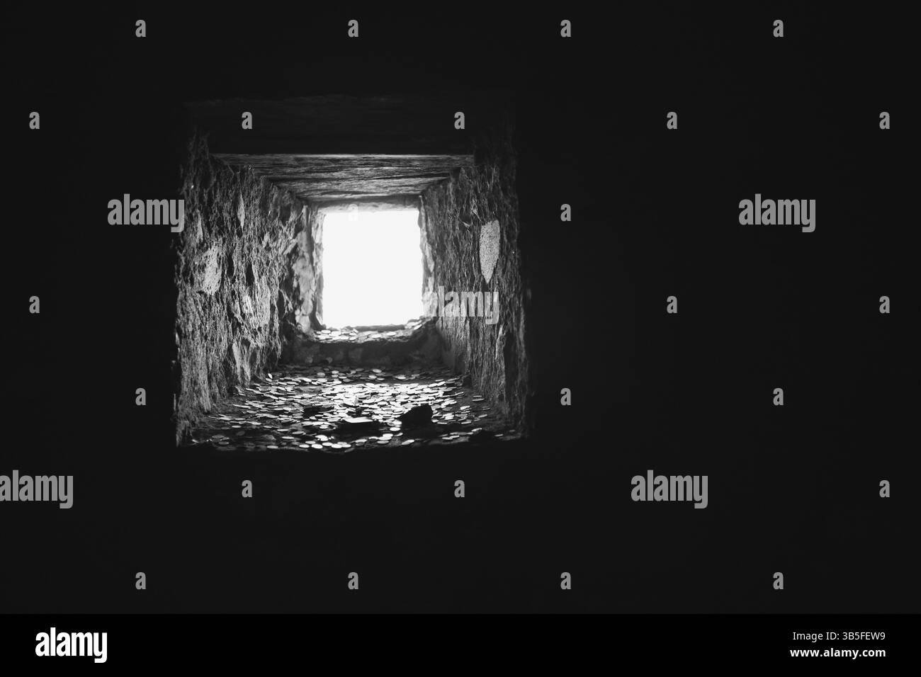 Medieval castle window Black and White Stock Photos & Images - Alamy