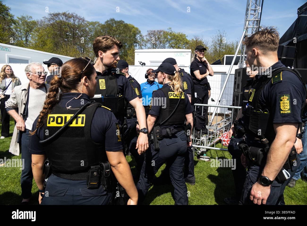 Police seen during the celebration of International Workers Day, also called Labour Day in ...