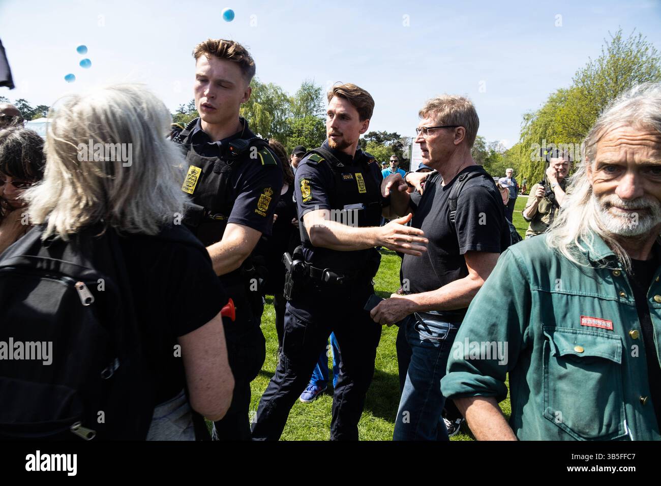 Police seen during the celebration of International Workers Day, also called Labour Day in ...