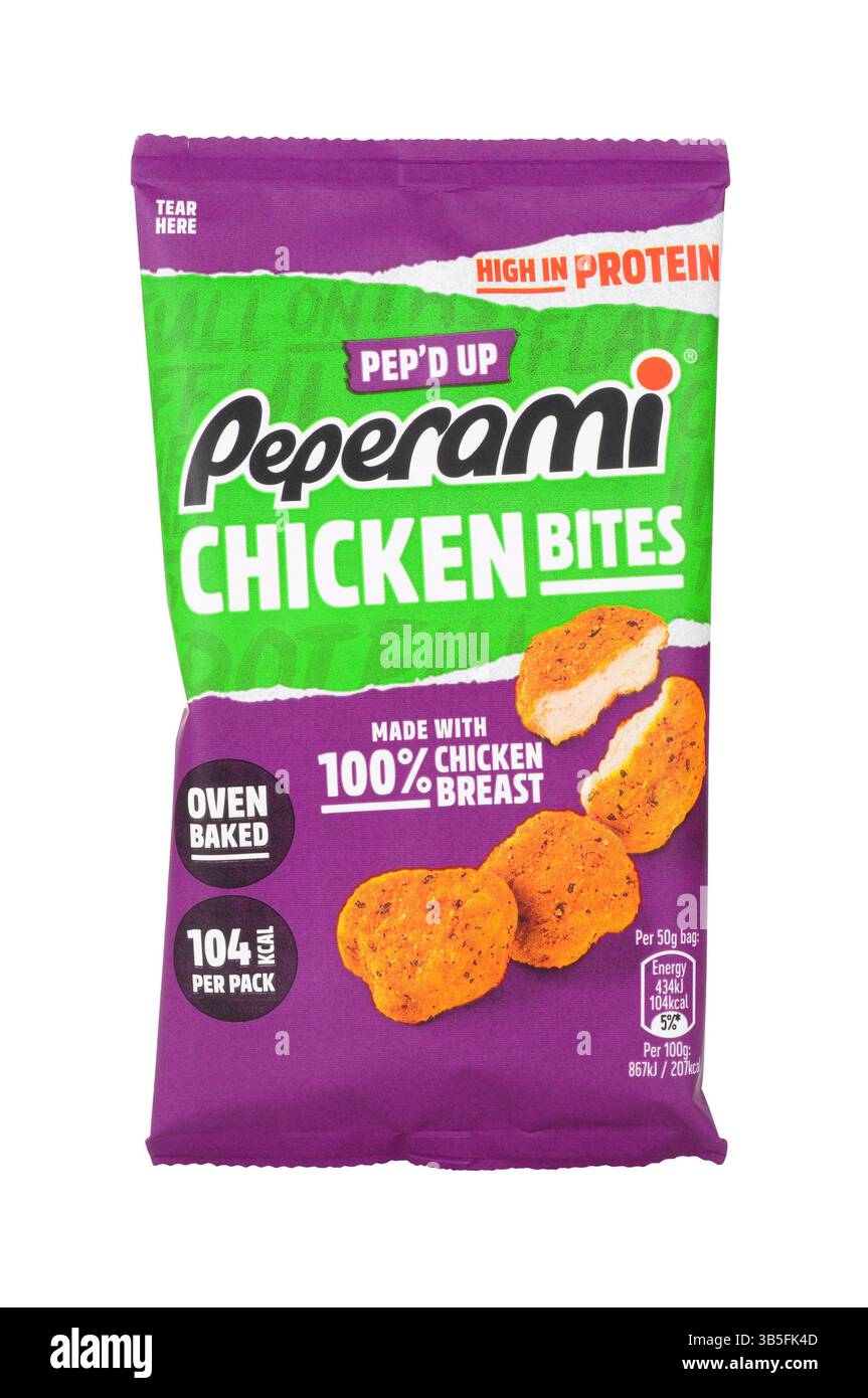 Peperami chicken bites cooked chopped and shaped chicken in a smoky ...