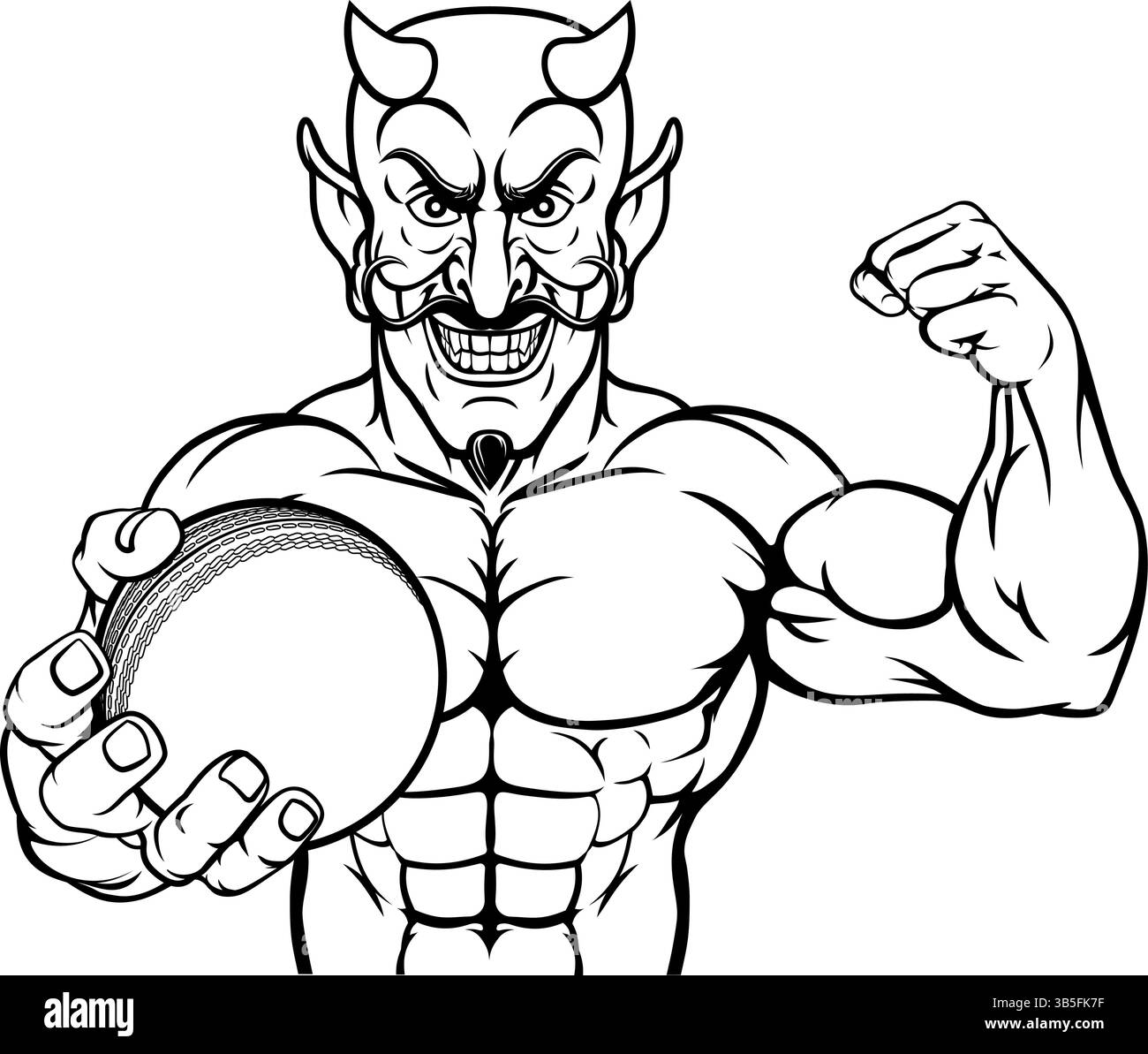 Devil Cricket Sports Mascot Holding Ball Stock Vector Image & Art - Alamy