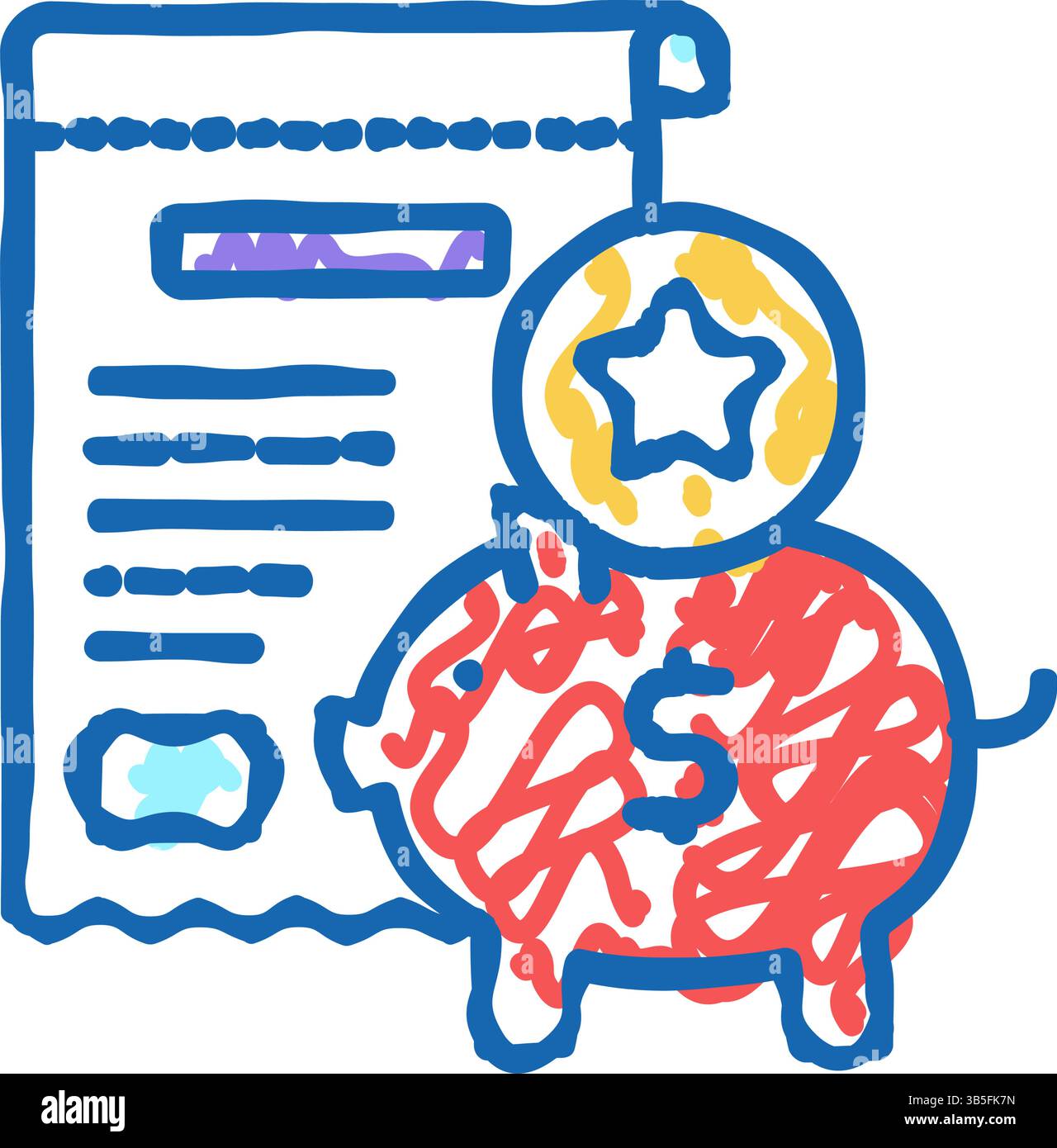 Bonus card doodle icon hi-res stock photography and images - Alamy